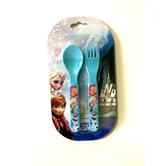Disney | Dining | Disney Frozen Kids Plastic Fork And Spoon Utensils ...